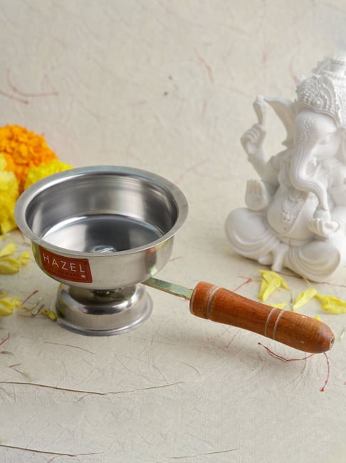 Buy HAZEL Silver Stainless Steel Camphor Diffuser Burner Kapur Dani at ...