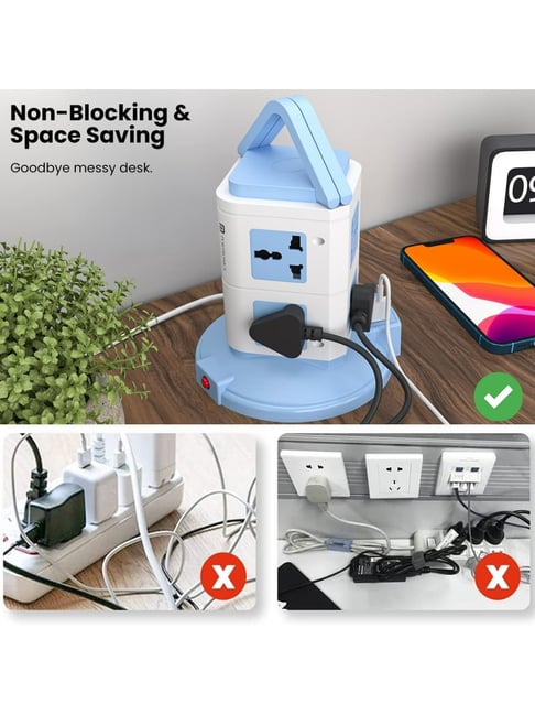 Buy Portronics Power Plate 9 with 3 USB Ports (Blue) Online At Best ...