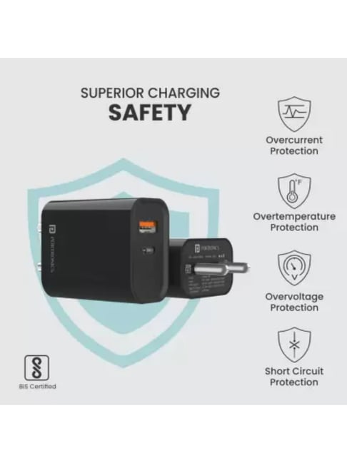 Buy Portronics Adapto 45 20W Mobile Charger Adapter - Black Online At ...