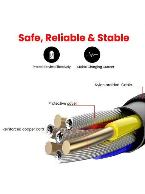 Buy Portronics Konnect C1 20W Charging Cable (Black) Online At Best ...