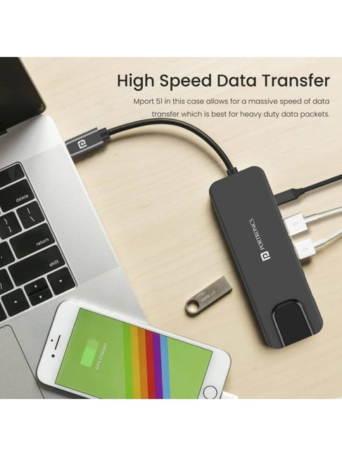 Buy Portronics Mport 51 5-in-1 Type C HUB (Grey) Online At Best Price ...