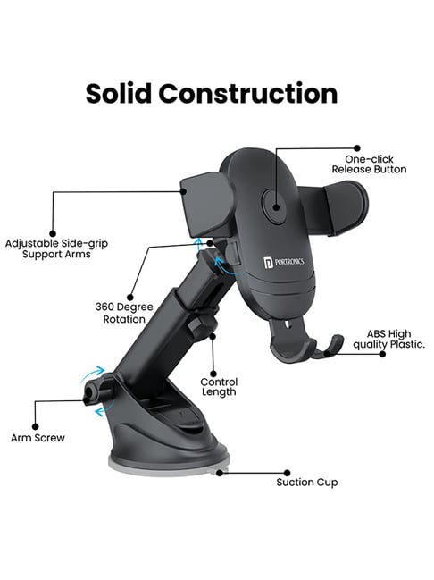 Buy Portronics Clamp M2 Adjustable Car Mobile Phone Holder Online At ...