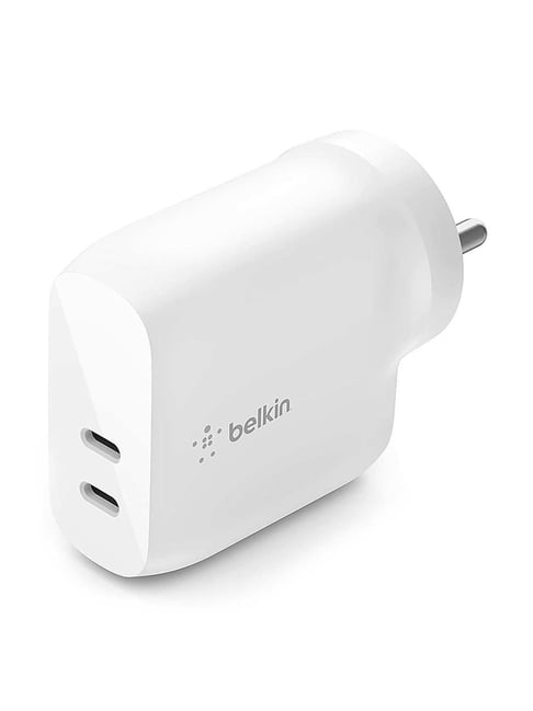 Buy Belkin Dual USB-C 40W Pd Wall Charger (White) Online At Best Price ...