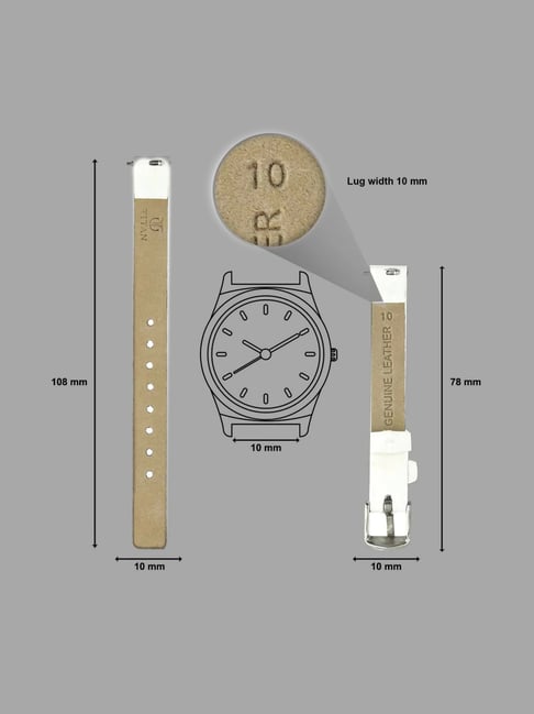 Buy Titan 10 mm White Genuine Leather Strap for Women at Best Price ...