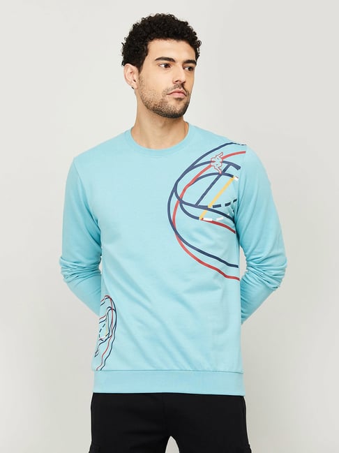 Buy Kappa Light Blue Cotton Regular Fit Printed Sweatshirt for Mens ...