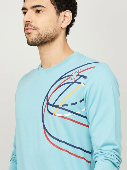Buy Kappa Light Blue Cotton Regular Fit Printed Sweatshirt for Mens ...