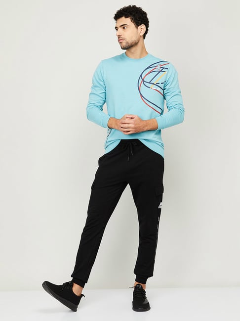 Buy Kappa Light Blue Cotton Regular Fit Printed Sweatshirt for Mens ...
