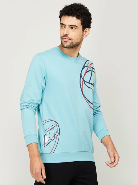 Buy Kappa Light Blue Cotton Regular Fit Printed Sweatshirt for Mens ...