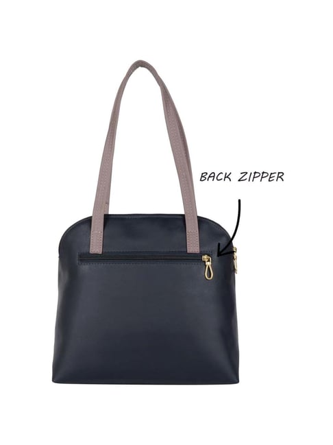 Buy Enoki Navy Solid Medium Shoulder Bag Online At Best Price @ Tata CLiQ