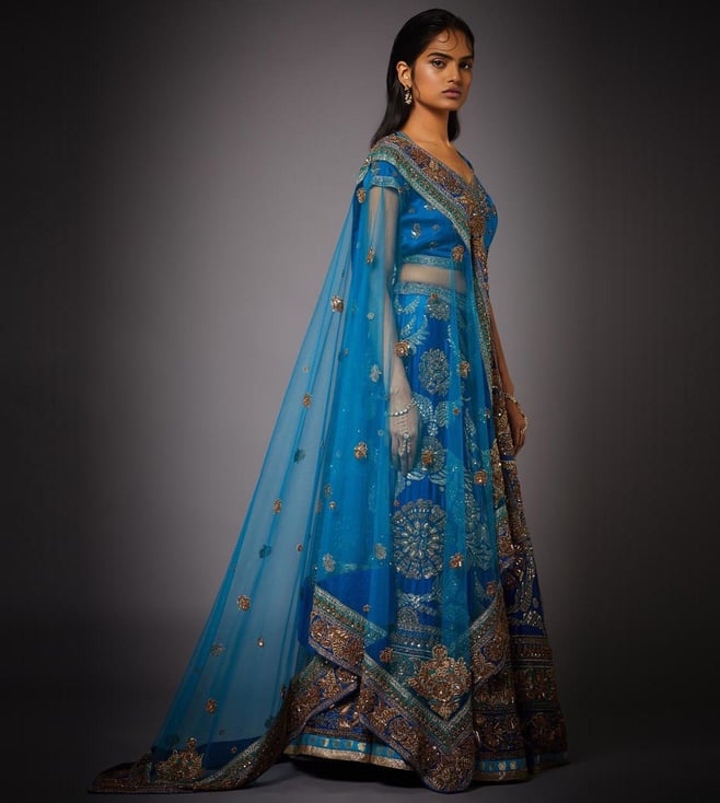 Buy RI.Ritu Kumar Royal Blue Lehenga Set for Women Online @ Tata CLiQ ...