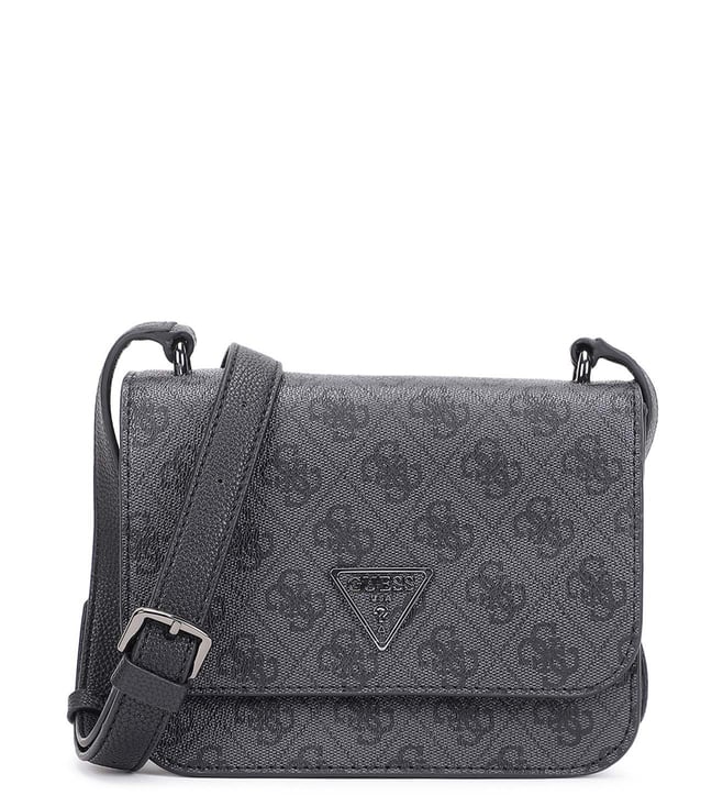 Guess NOELLE MINI CROSSBODY FLAP Across Body Bag Coal/anthracite ...