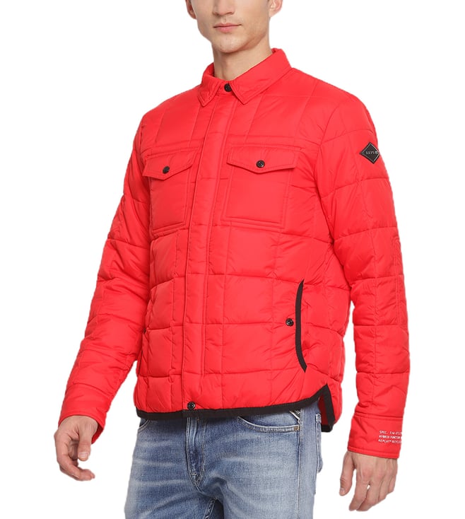 Buy Replay Red Regular Fit Puffer Jacket for Men Online @ Tata CLiQ Luxury
