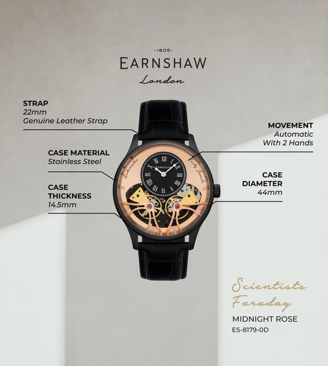 Buy Earnshaw ES-8179-0D Faraday Double Barrel Watch for Men Online ...