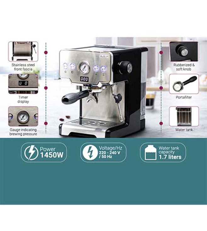 Budan Silver Medium Espresso Coffee Machine