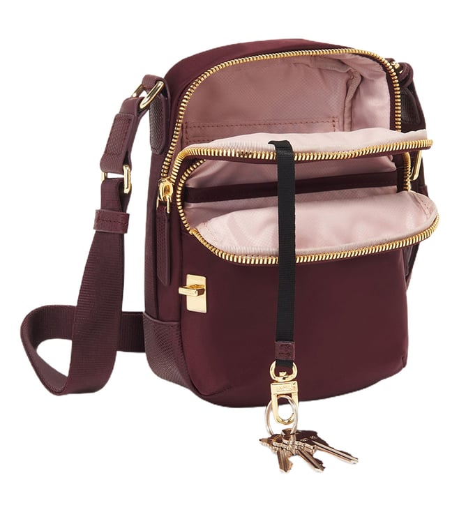 Buy Tumi Beetroot VOYAGEUR Ruma Medium Cross Body Bag for Women Online ...