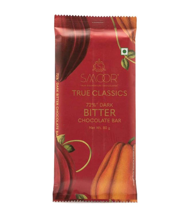Buy SMOOR True Classics Bitter Dark Chocolate Bar 80g - Pack of 2 ...