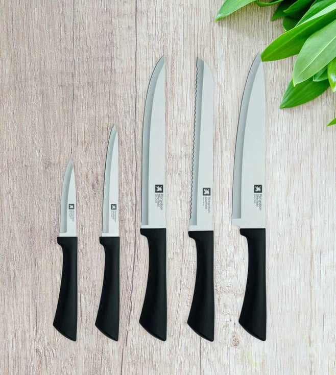 Richardson Sheffield 5-Piece Black Stainless Steel Medium R125 Onyx ...