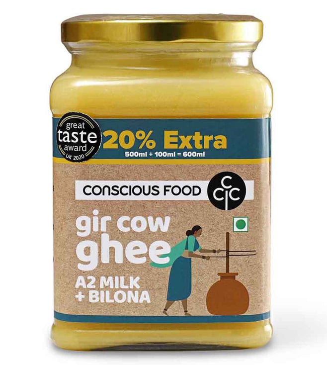 Buy Conscious Food Gir Cow Ghee 500ml Online @ Tata CLiQ Luxury