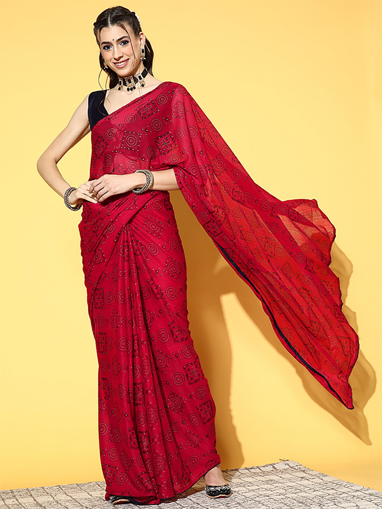 Modern Sari Red