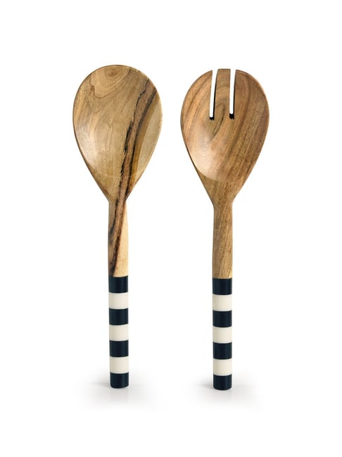 Buy ExclusiveLane Hand-painted Serving Spoon Set In Mango Wood at Best ...