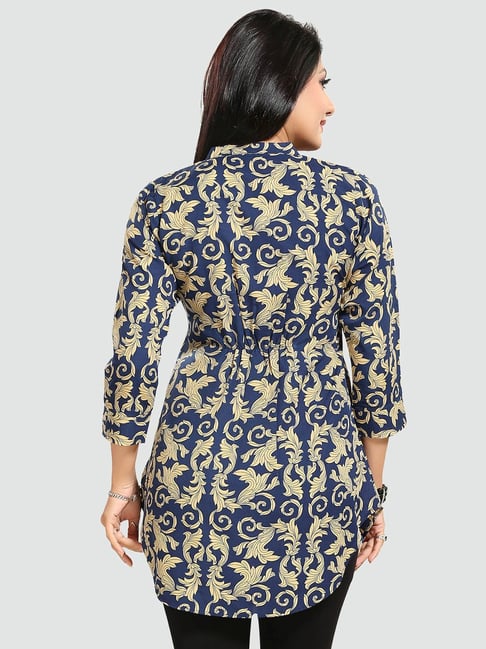 Women's Clothing Saree Swarg Blue Tops and T-shirts