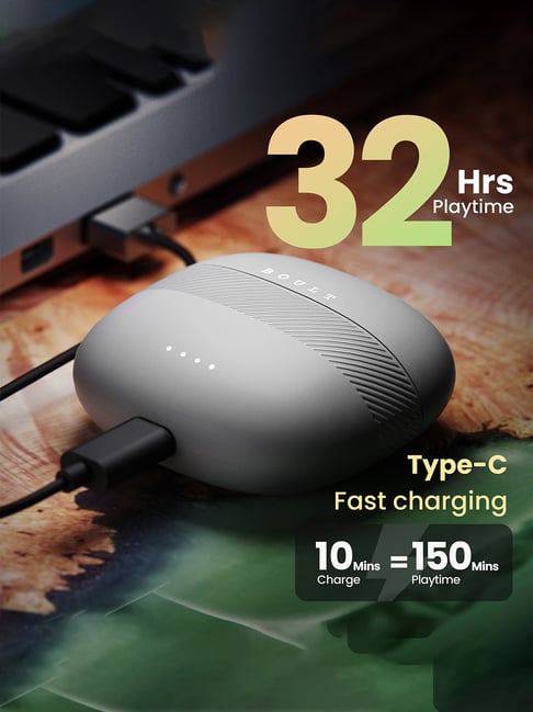 Buy Boult Audio Airbass Z35 Bluetooth 5.3 Earbuds (Sunset Grey) Online ...