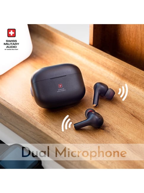 Buy SWISS MILITARY DBL 77 Premium Bluetooth V5.1 Earbuds (Black) Online ...