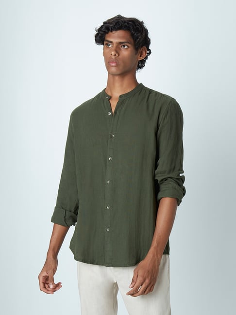 ETA by Westside Dark Olive Resort-Fit Shirt - Price History