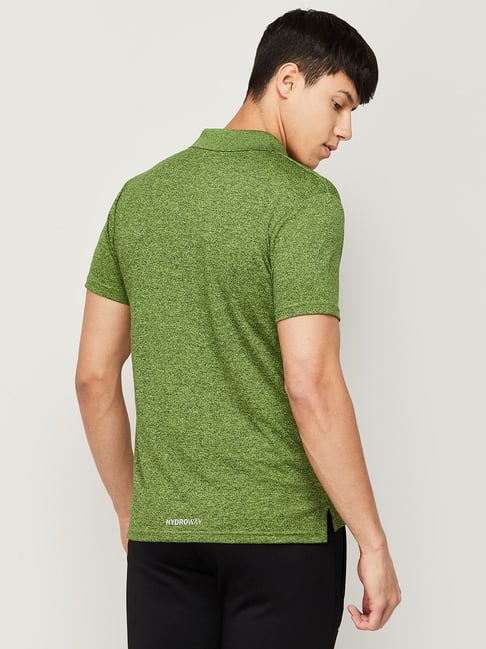 Buy Kappa Green Regular Fit Texture Polo T-Shirt for Mens Online @ Tata ...