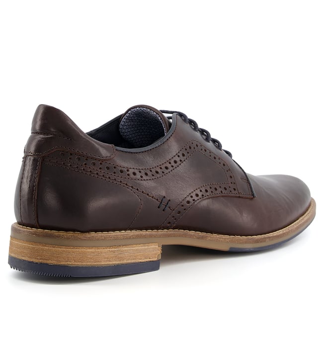 Buy Dune London Dark Brown BRAMPTON Piped Gibson Derby Shoes for Men ...