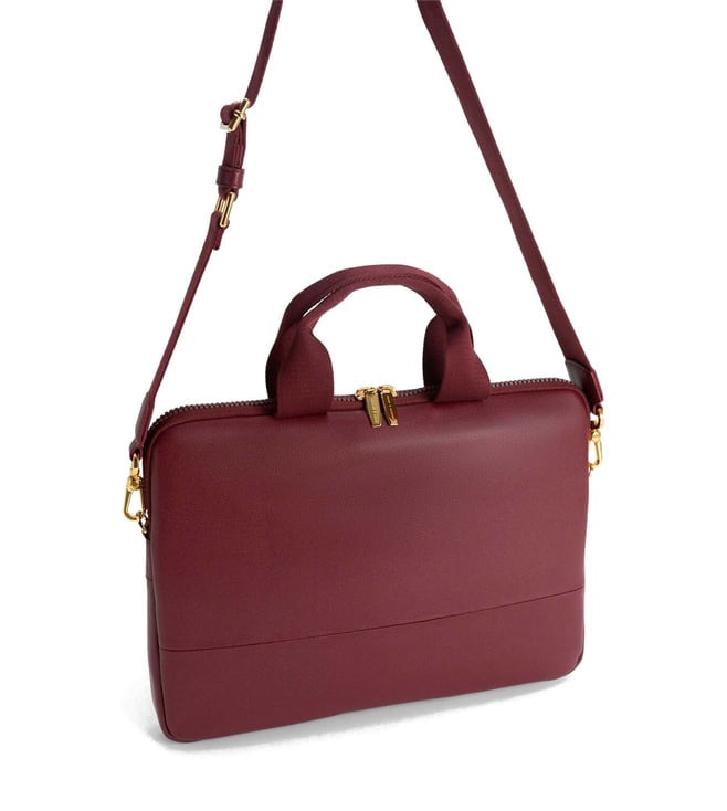 Buy Charles & Keith Burgundy Textured Extra Large Laptop Bag for Women ...