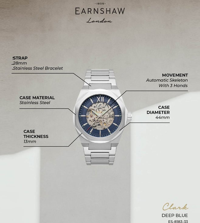 Buy Earnshaw ES-8183-33 Discovery Clark 20 Jewels Automatic Watch For ...