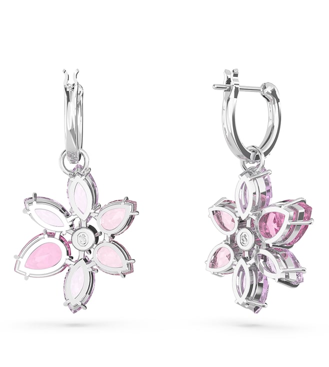 Swarovski Pink Gema Flower Drop Earrings